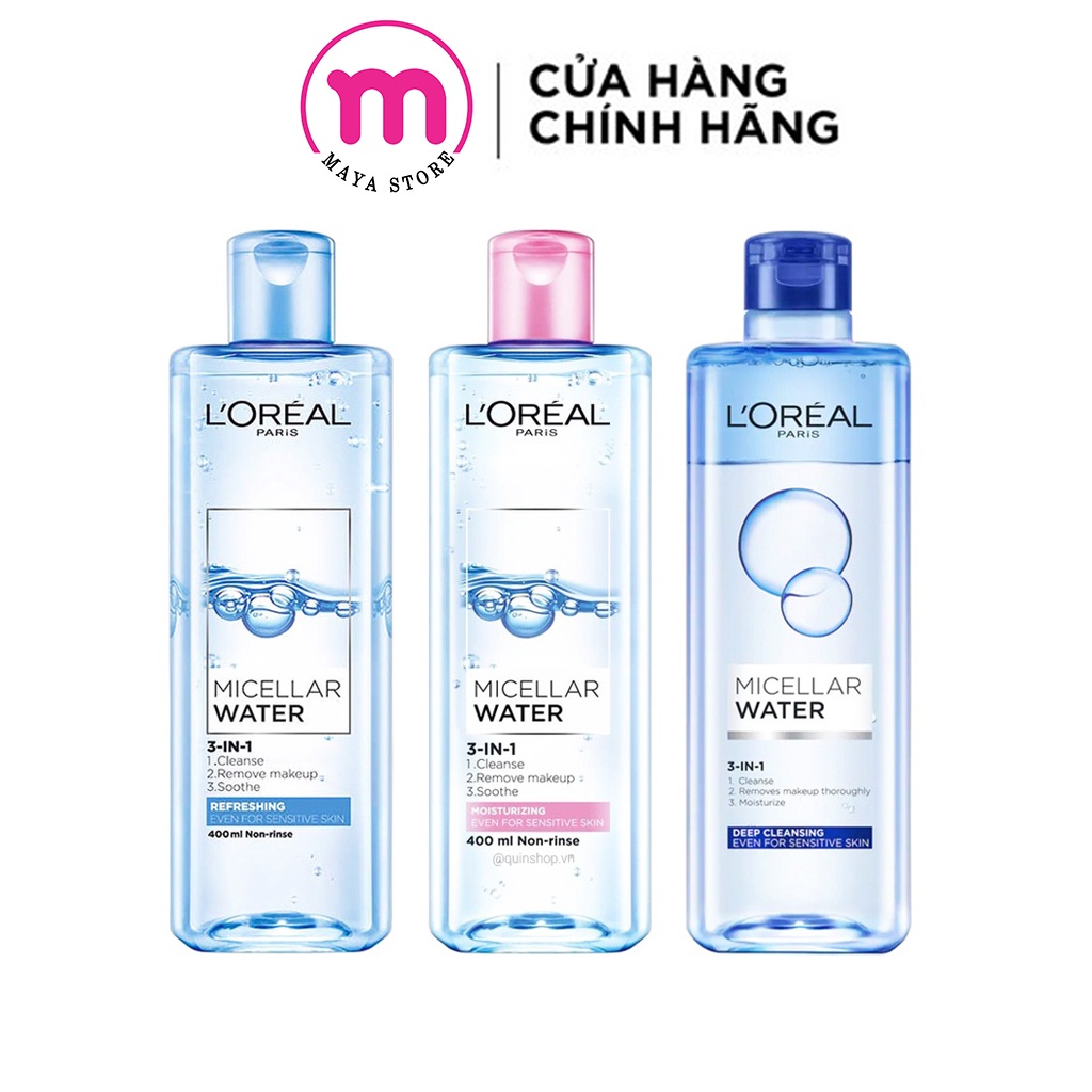 Nước tẩy trang Loreal - L'Oreal Paris 3-in-1 Micellar Water 400ML | Shopee Việt Nam