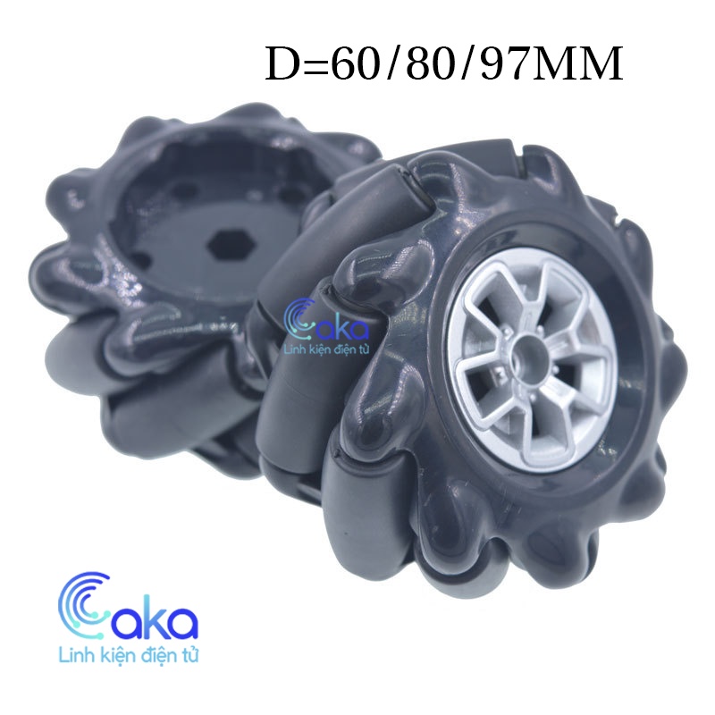 Bánh xe mecanum bánh xe đa hướng đường kính 60mm 80mm 97mm nhựa cao su ...