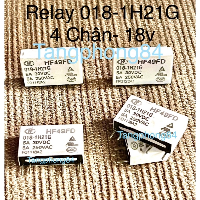 Relay HF49FD-018-1H21G, 4 Chân - 18v Chuyên Dụng Loại Tốt. Giá bán 1 cái là 45k | Shopee Việt Nam