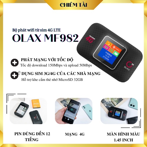 Bộ phát wifi từ sim 4G LTE OLAX MF982 | Shopee Việt Nam