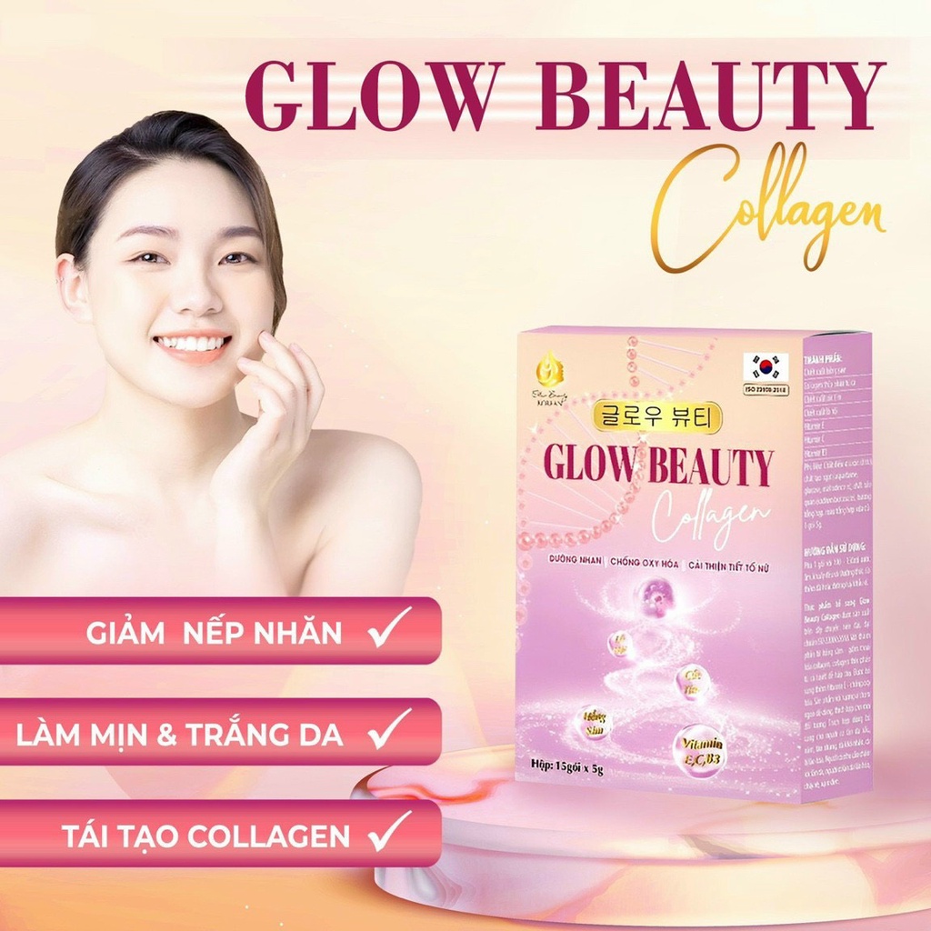 Bột uống collagen trắng da GLOW BEAUTY mờ nám giảm tàn nhang chống lão hóa hộp 30 gói | Shopee ...