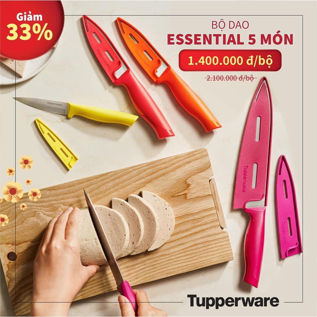 Bộ dao Essentinal Knives 5 món tupperware | Shopee Việt Nam