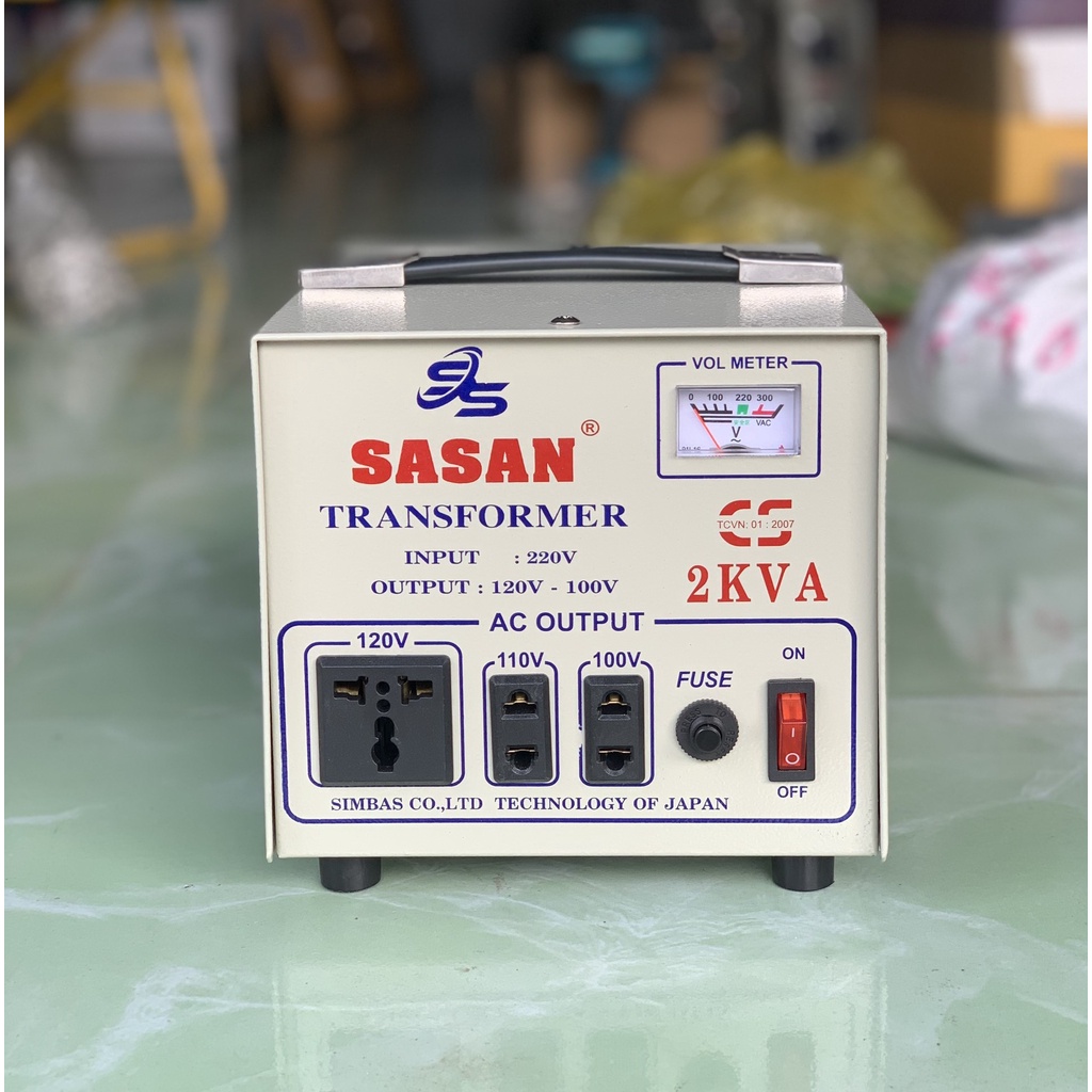 Bộ đổi nguồn 220v sang 110v, biến thế , biến áp 220v ra 100v 2KVA SASAN BẢO HÀNH 18 THÁNG ...