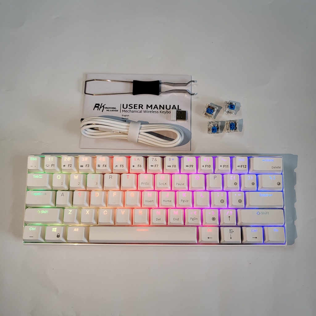 Bàn Phím Cơ Không Dây RK61 Hotswap Led RGB, 3 Chế Độ Bluetooth 5.0 ...