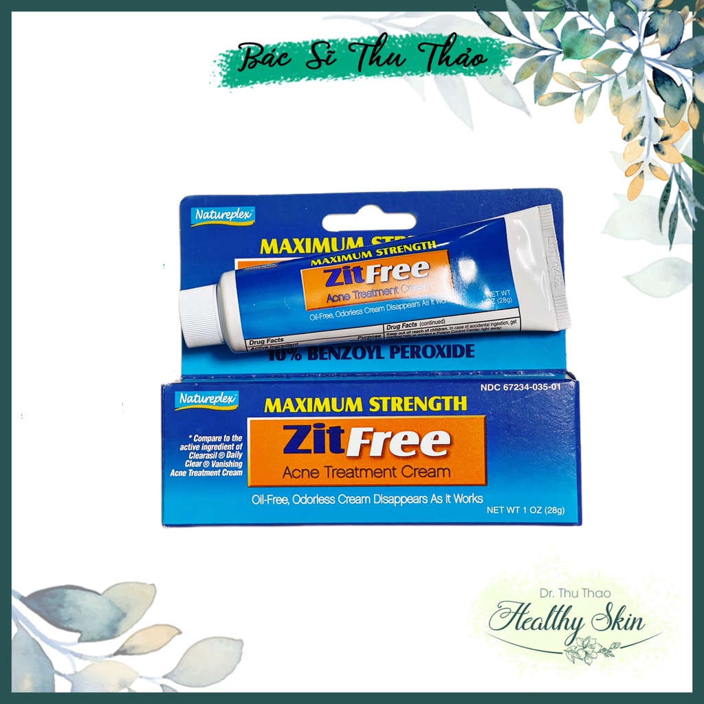[28g] Kem Giảm Mụn Trứng Cá Zitfree Benzoyl Peroxide 10 Shopee