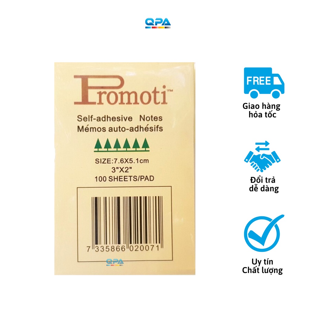 Giấy ghi nhớ, giấy note vàng Promoti 3x2 | Shopee Việt Nam