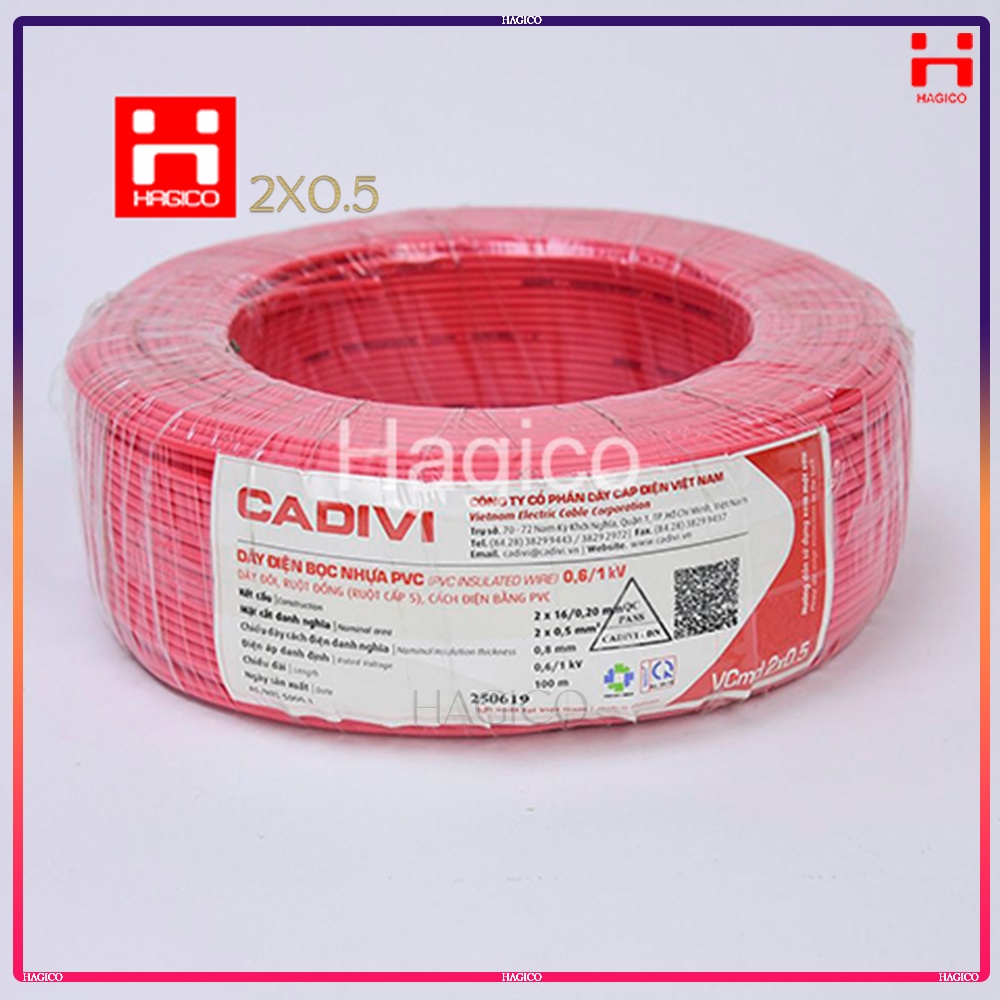 Dây điện đôi dây cáp điện Cadivi VCmd 2x0.5 2x16 | Shopee Việt Nam