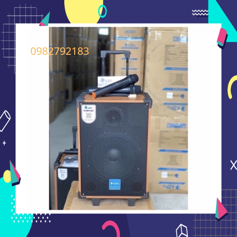 Loa kéo karaoke mini AZPro AZ 8 Loa bluetooth 2 mic Loa kẹo kéo di động ...