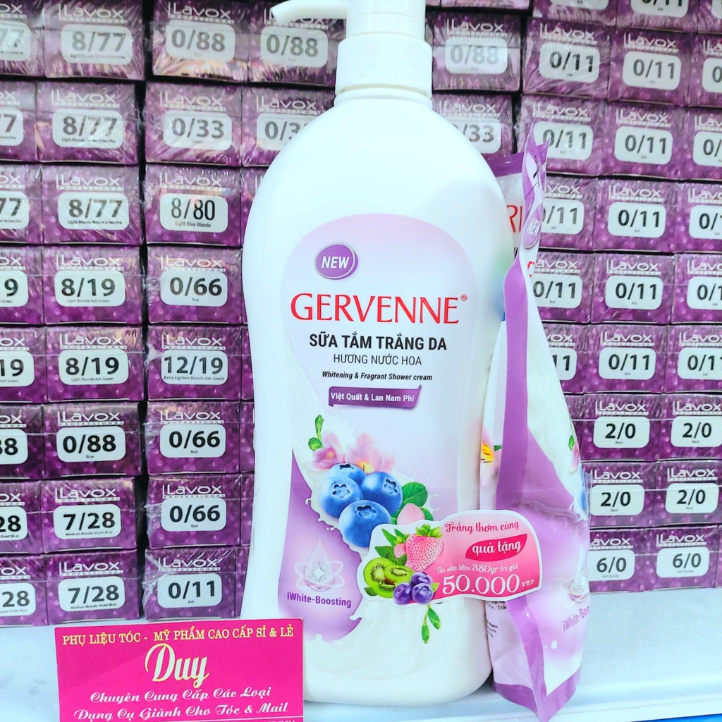 Sữa tắm Gervenne 900g Tặng Túi 380g - Cho Làn Da Sáng Mịn | Shopee Việt Nam