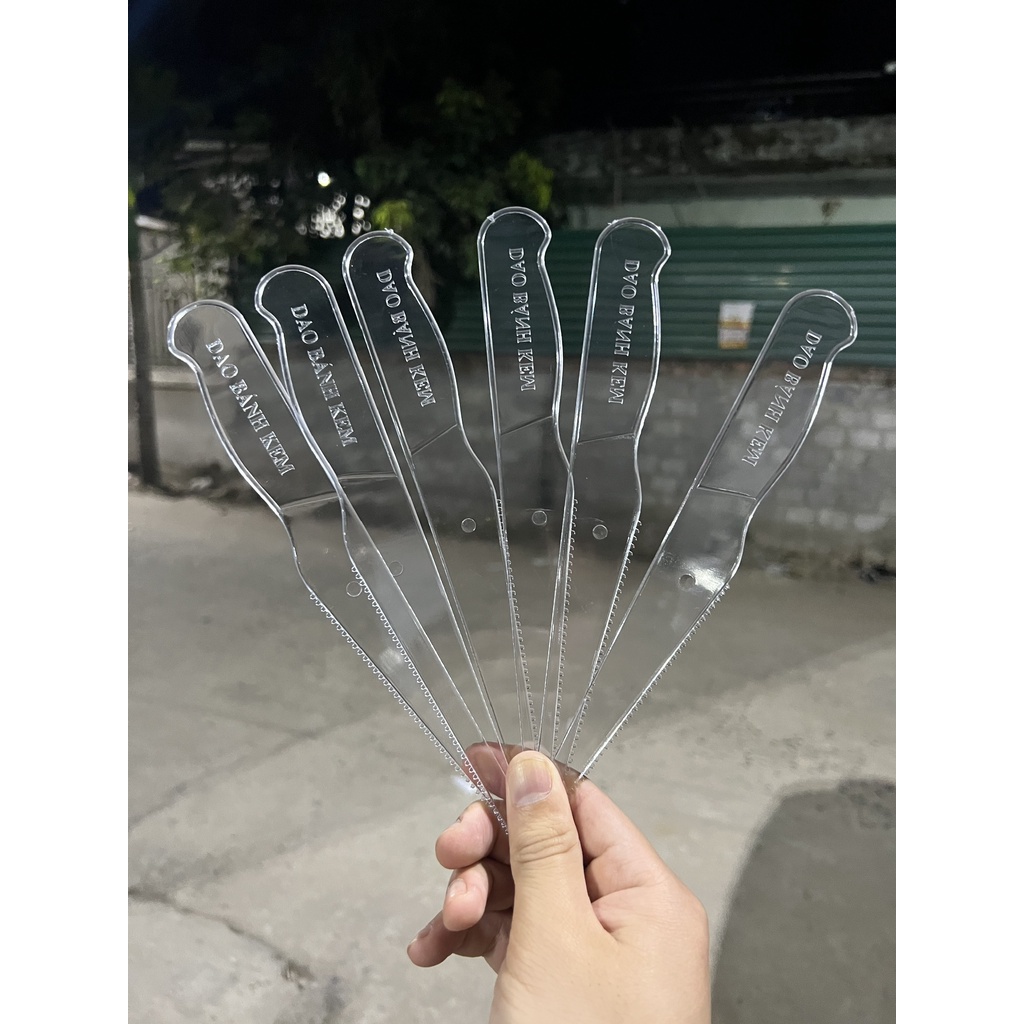 Sỉ túi 100 Dao cắt bánh kem ( dao trung 22cm ) dao nhựa trong suốt, dao ...