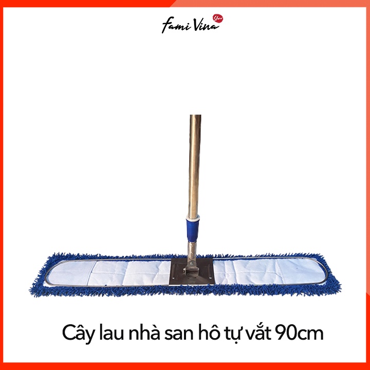 Cây lau nhà công nghiệp san hô 90cm-Chổi lau nhà tự vắt tấm lau ...