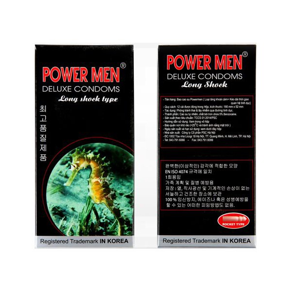 Bao cao su POWER MEN Cá Ngựa Gân gai Kéo dài Thời Gian - BCS POWER MEN ...
