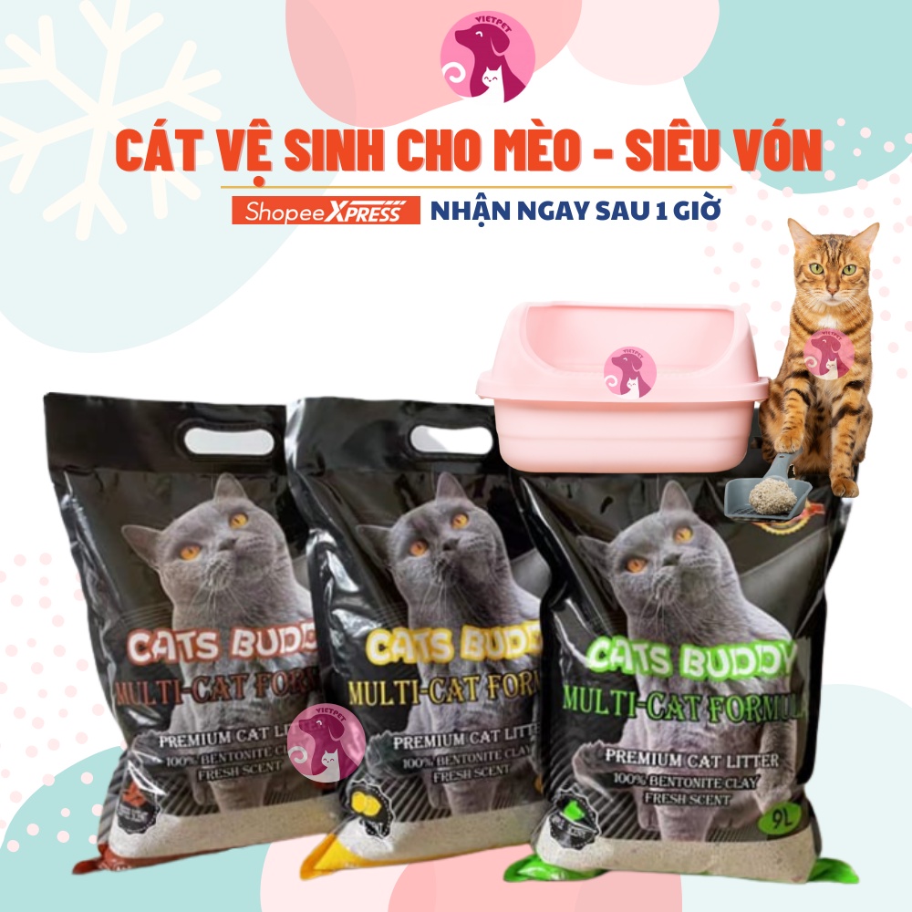 CÁT VỆ SINH CHO MÈO - CATS BUDDY 9L - Siêu khử mùi vón cục - Vietpet ...