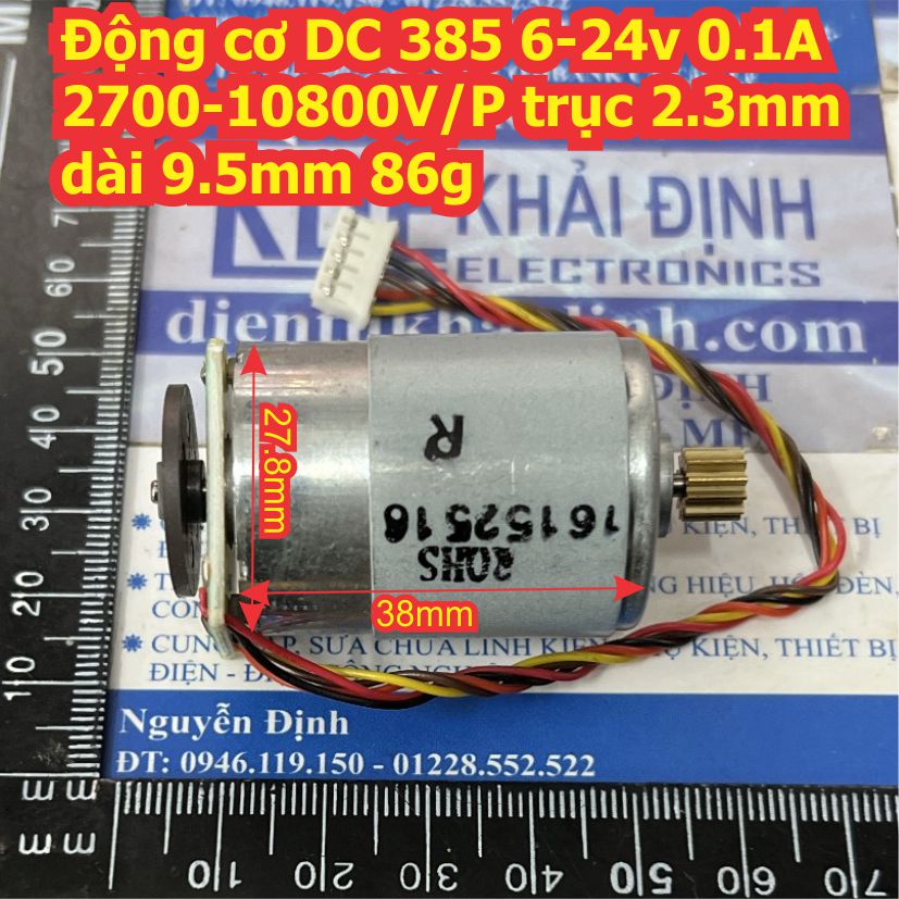 Động cơ DC 385 6-24v 0.1A 2700-10800V/P trục 2.3mm x9.5mm 86g encoder kde3852 | Shopee Việt Nam