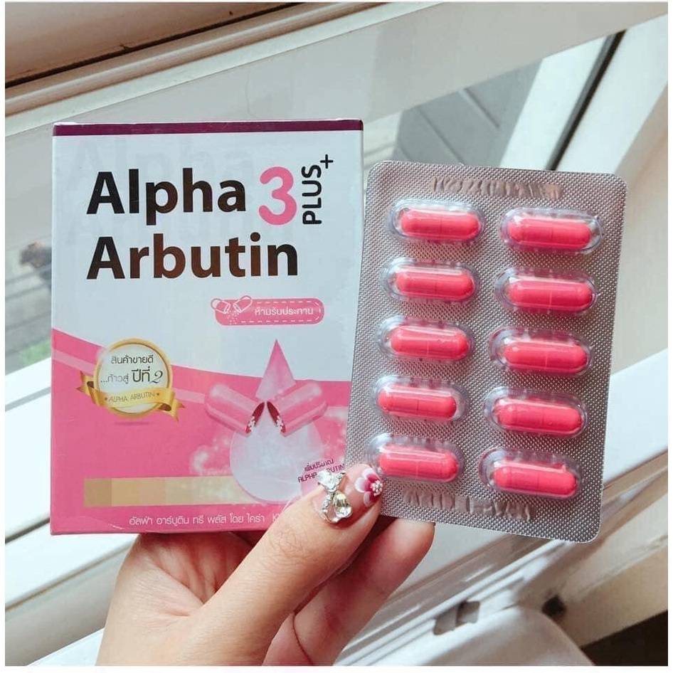 (10 viên) Viên kích trắng Alpha Arbutin 3 plus UV Thái Lan vĩ 10 viên ...