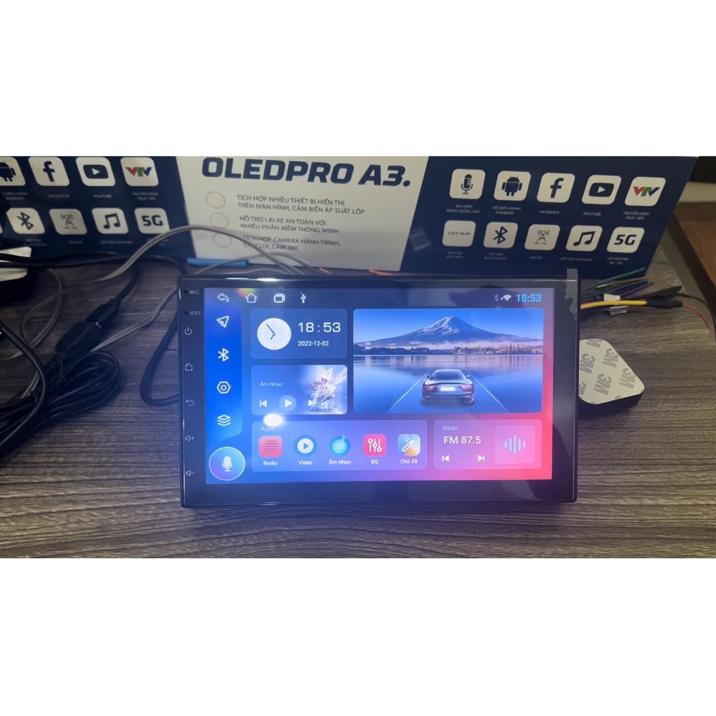 Màn android ô tô 7 inch Wifi Ram 2G - rom 32G, lắp được cho tất cả các dòng xe ô tô có bản đồ ...