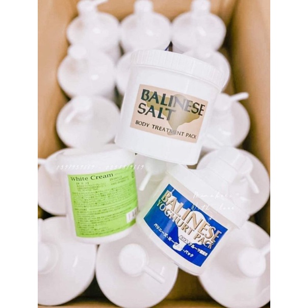Bộ sản phẩm dưỡng da Nhật Bản - Tẩy da chết Balinese Salt, Kem ủ trắng ...