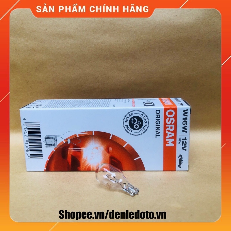 [Nhập khẩu chính hãng] Bóng Đèn Chân Ghim Trung 1 Tim OSRAM Original T15 W16W 12V 16W, SL: 01 ...