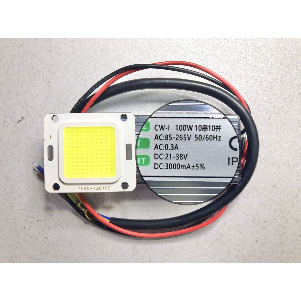 Nguồn(driver),chip led 50w 100W siêu sáng ( Ánh sáng trắng ) | Shopee ...