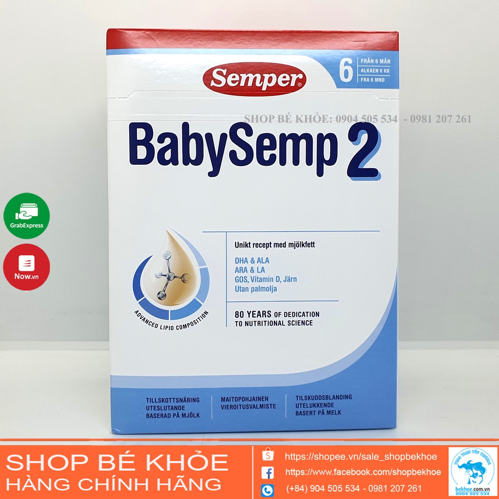 Sữa Semper Baby Semp Thụy Điển số 2 800gr (Mẫu mới - Date mới nhất ...