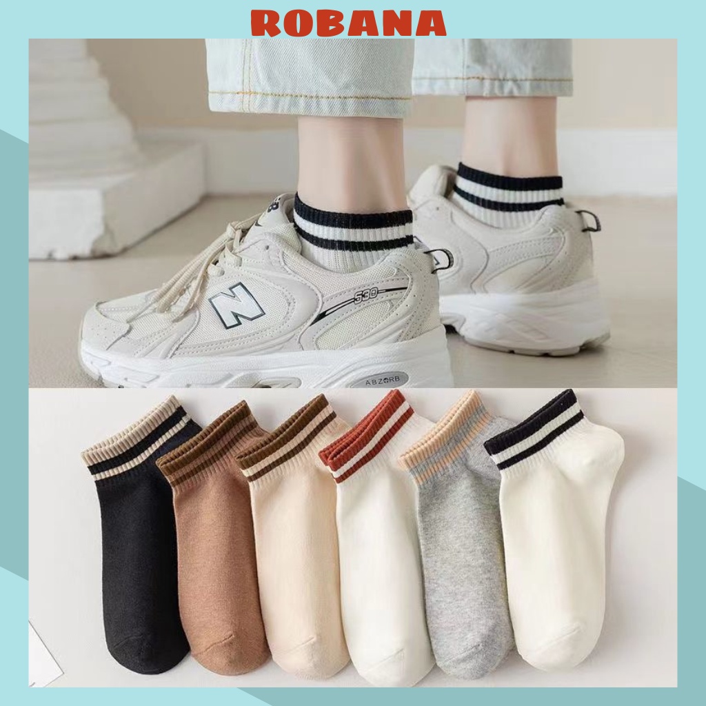 Tất vớ nữ cổ ngắn ROBANA nhiều màu thun co giãn 4 chiều | Shopee Việt Nam