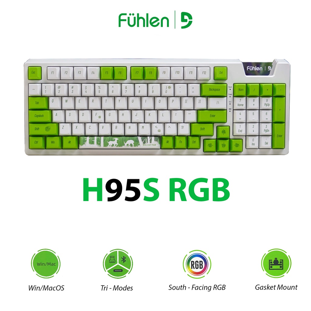 Bàn phím cơ Fuhlen H95s Saola 3 modes RGB hotswap - Hàng chính hãng ...