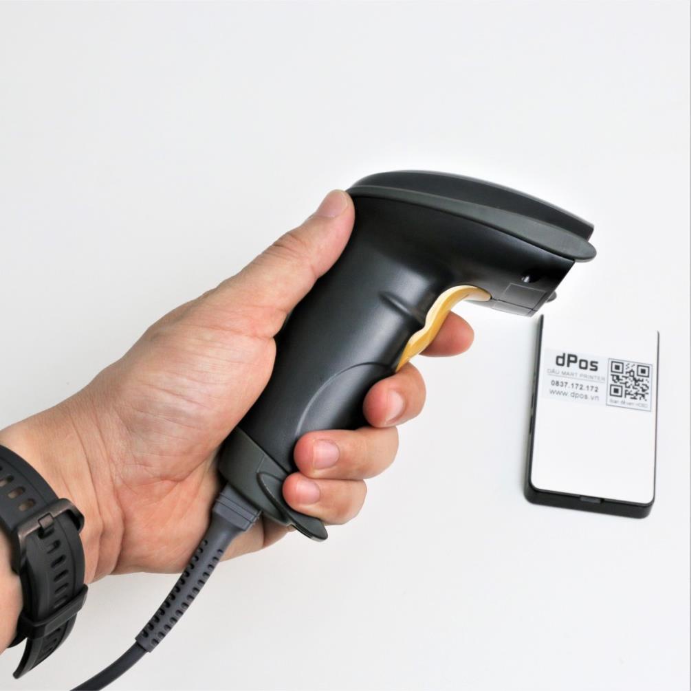 Máy quét mã vạch dPos DMC1200 Máy Scan Barcode 1D có dây cầm tay Bảo ...