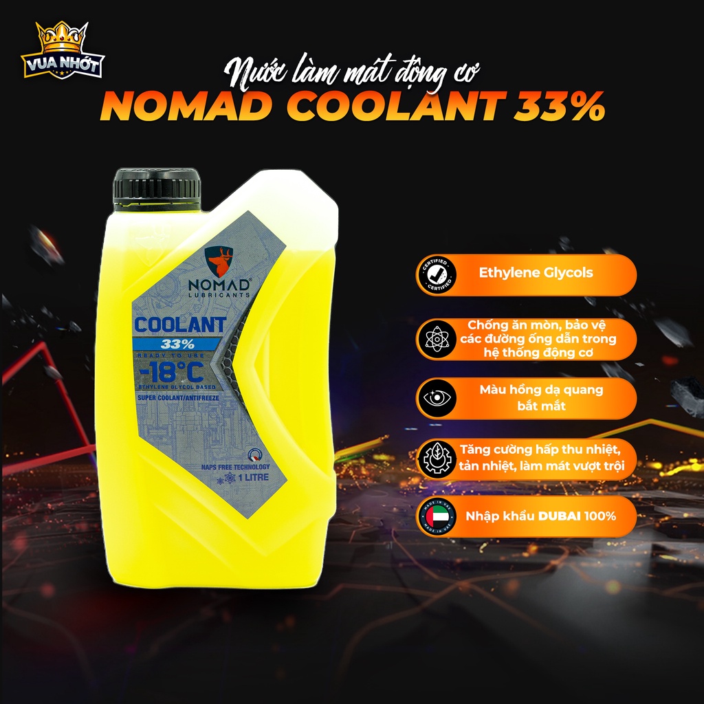 Nước Làm Mát Xe Máy NOMAD 1 Lít Loại Tốt cho Xe Airblade, Lead, Exciter ...
