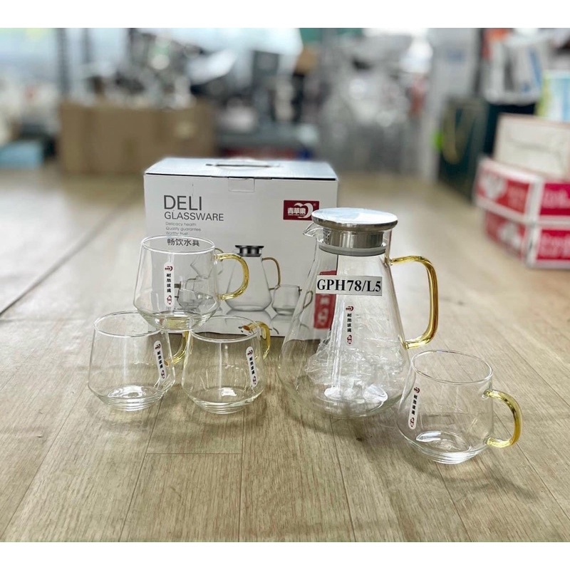 🌸 🌸 BỘ BÌNH CỐC THUỶ TINH GPH 28/L7 DELI | Shopee Việt Nam
