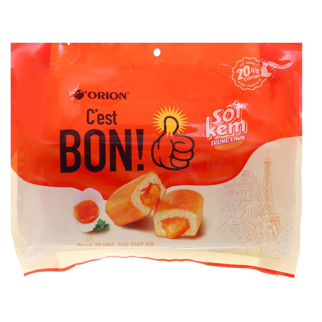 Bánh Ăn Sáng C'est Bon Orion Sợi Thịt Gà sốt kem trứng LAVA (Túi 8 cái) | Shopee Việt Nam