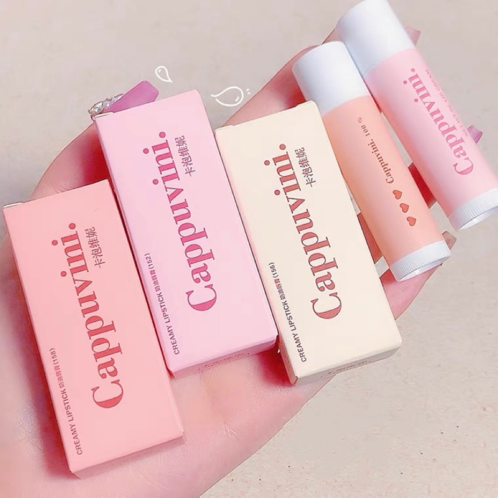 Son dưỡng set 3 son có màu CAPPUVINI dưỡng ẩm mềm mịn Creamy Lipstick ...