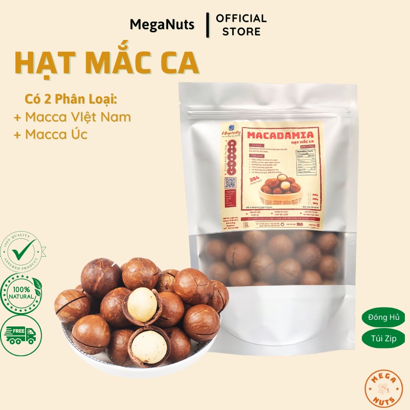 Hạt Macca Úc và Macca Việt Nam Meganuty nứt vỏ size lớn tốt cho sức ...