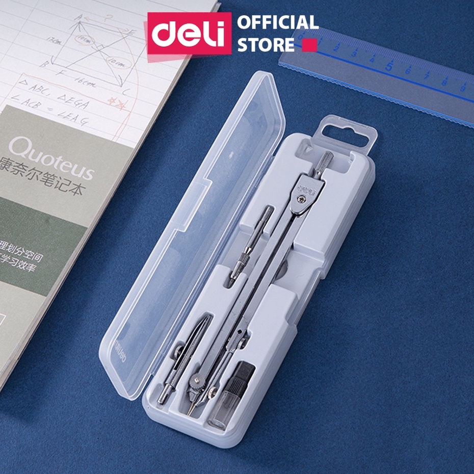 Bộ compa Deli kim loại chì bấm Deli vẽ tranh thiết kế chuyên dụng cho ...