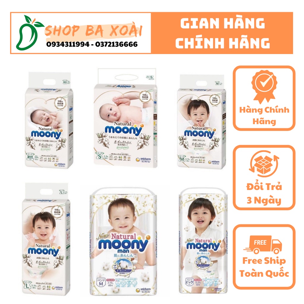 Bỉm Moony Natural /Moony Natural Nội Địa Nhật - Bỉm Siêu Mỏng Thấm Hút ...