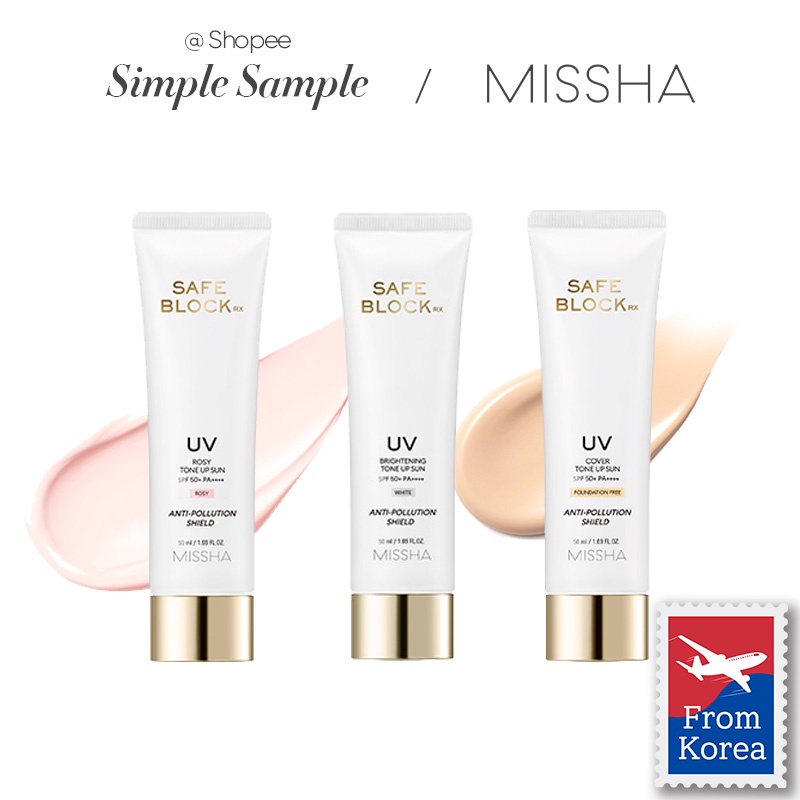 MISSHA Safe block RX uv sunscreen 50ml SPF 50+ PA++++ physical | Shopee ...
