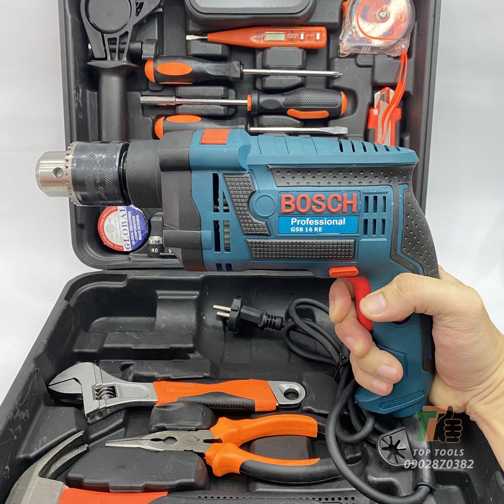 Bộ máy khoan đa năng, máy khoan điện cầm tay bosch, khoan tường, khoan sắt, khoan gỗ, được tặng ...