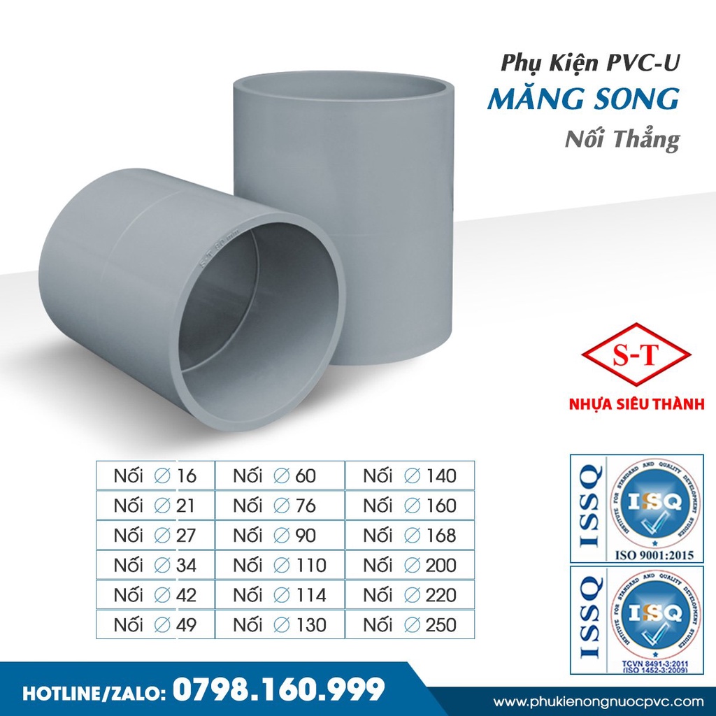 [COMBO TIẾT KIỆM] Măng song, măng sông, nối thẳng ống nhựa PVC Nhựa ...