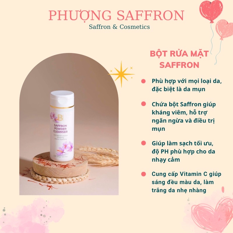 [CHÍNH HÃNG] Bột Rửa Mặt Saffron - Saffron powder cleanser lọ 100g ...