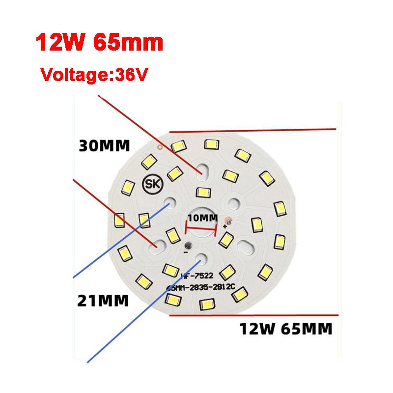 Set 2 Chip Đèn Led Tròn 2835 SMD 3W - 50W 32mm-113mm | Shopee Việt Nam