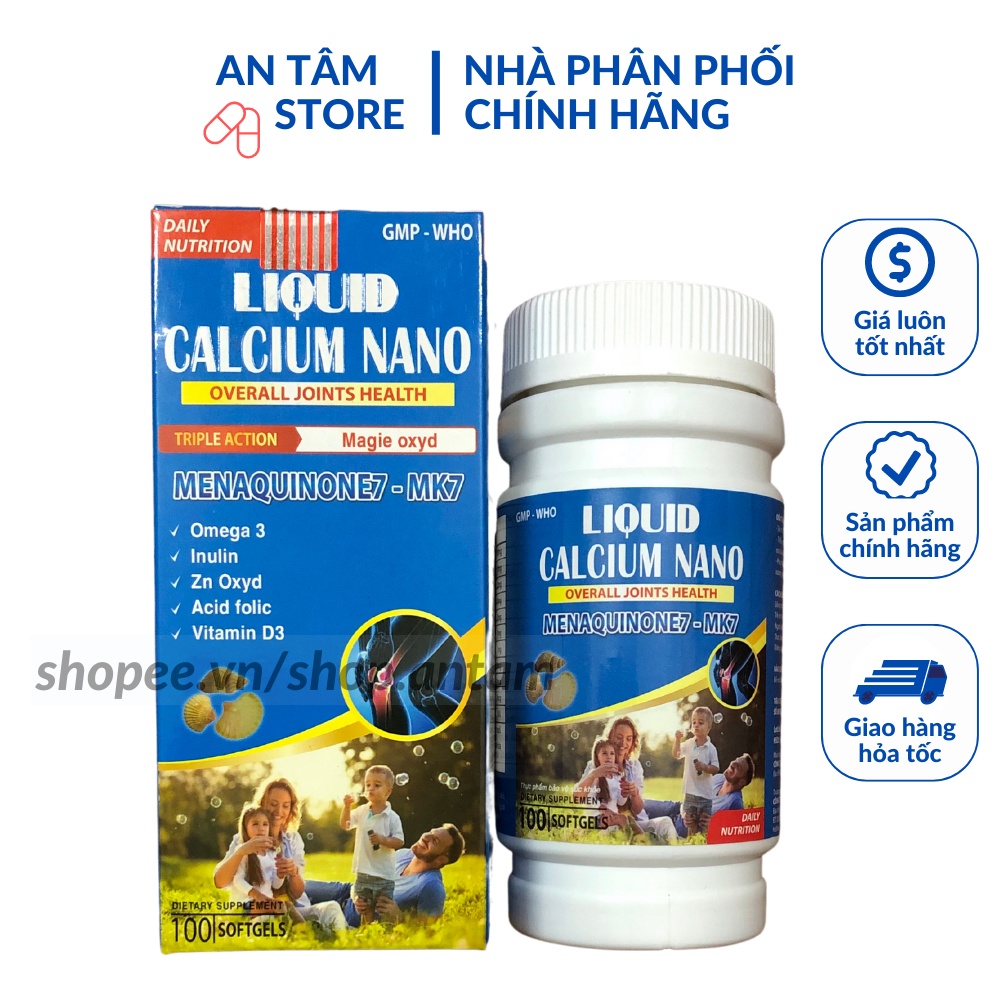 Viên uống Liquid Canxi Nano bổ sung canxi, phòng ngừa loãng xương, phát ...
