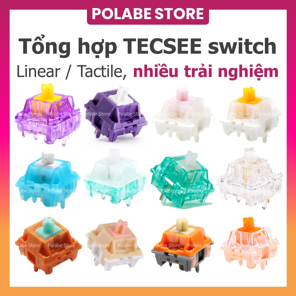 TECSEE ICE MILK Ice Candy Grape Safety Jadeite Coral Blue Sky tactile linear switch công tắc bàn ...