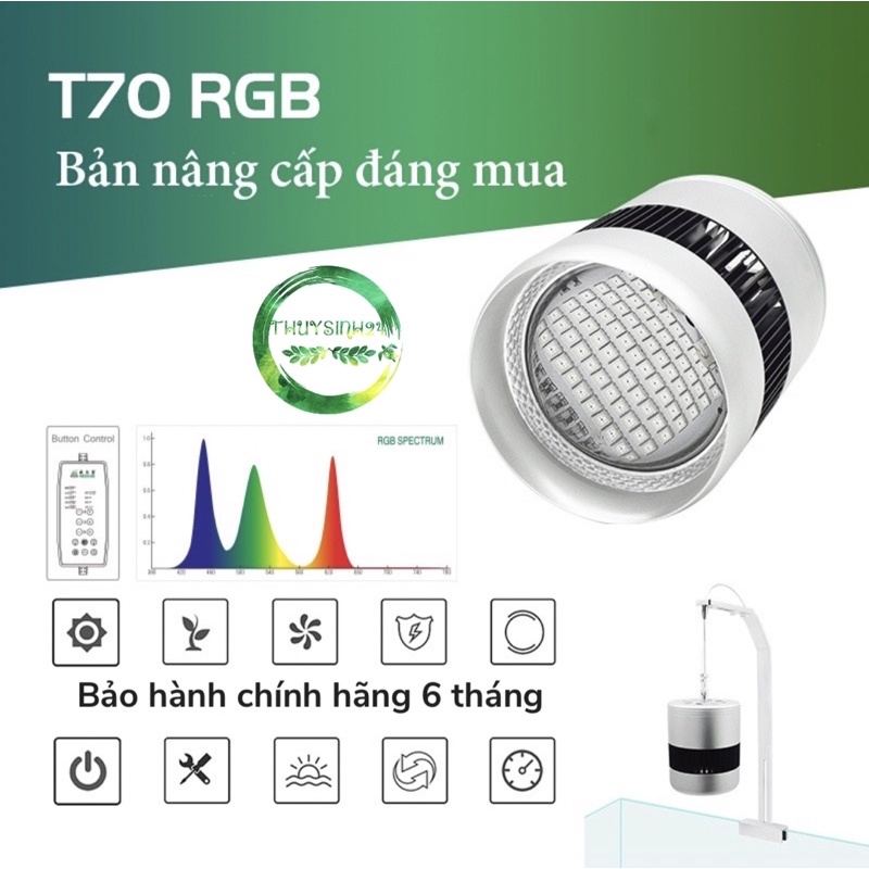 Đèn Week Aqua T70 WRGB - đèn t70 thuỷ sinh cao cấp cho hồ thuỷ sinh ...