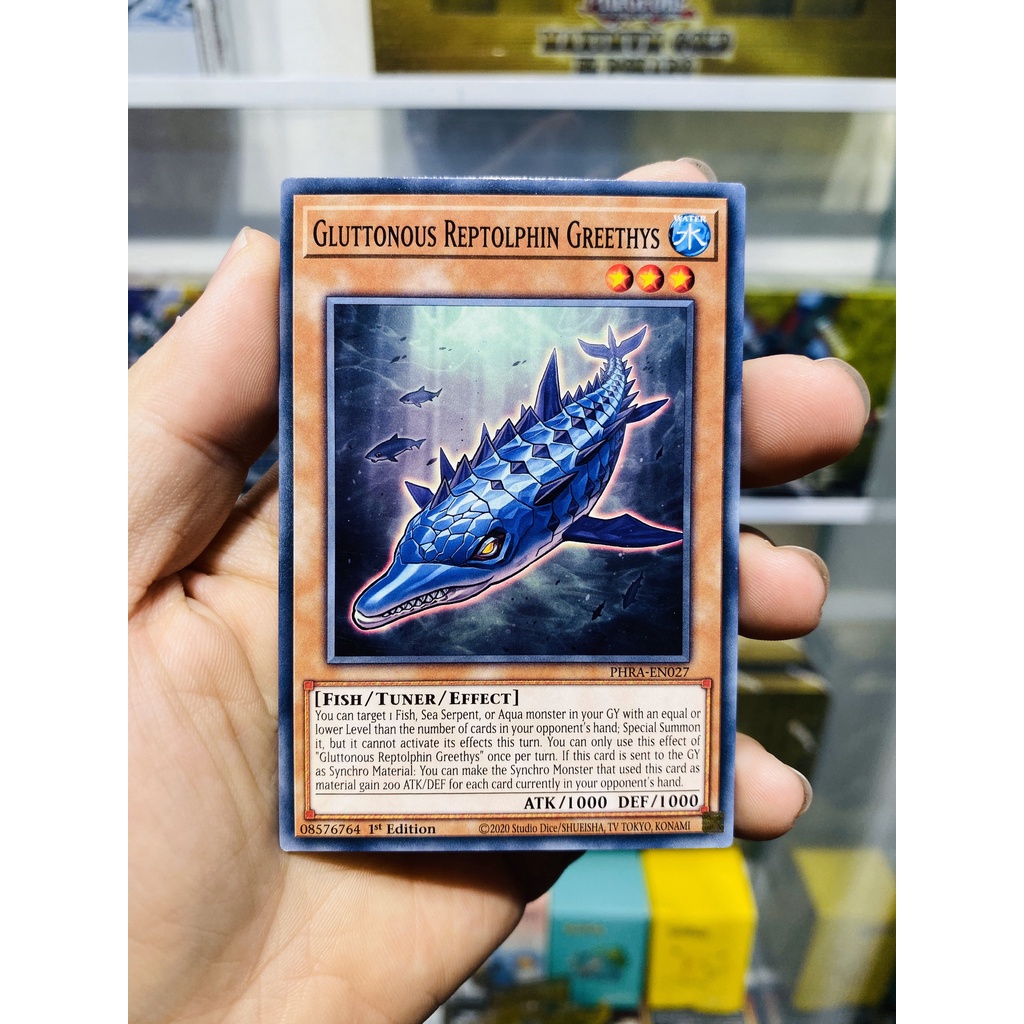 Thẻ bài YugiOh! Mã PHRA-EN027 - Gluttonous Reptolphin Greethys - Common ...