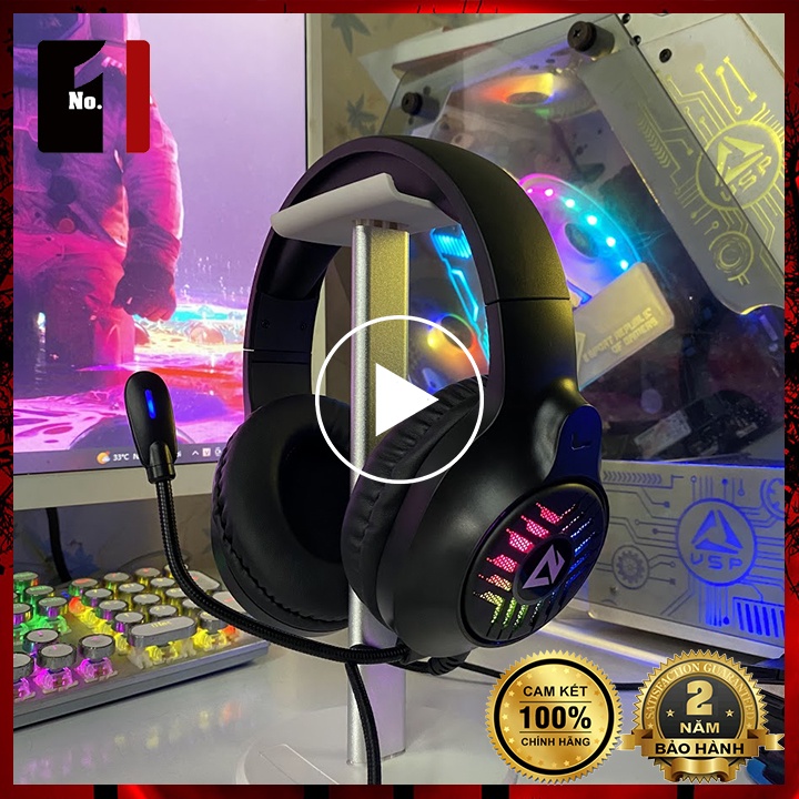 Tai Nghe Headphone Gaming Chụp Tai Có Mic VSP GH-X1 Led RGB Tai Nghe Máy Tính Laptop Chơi Game ...