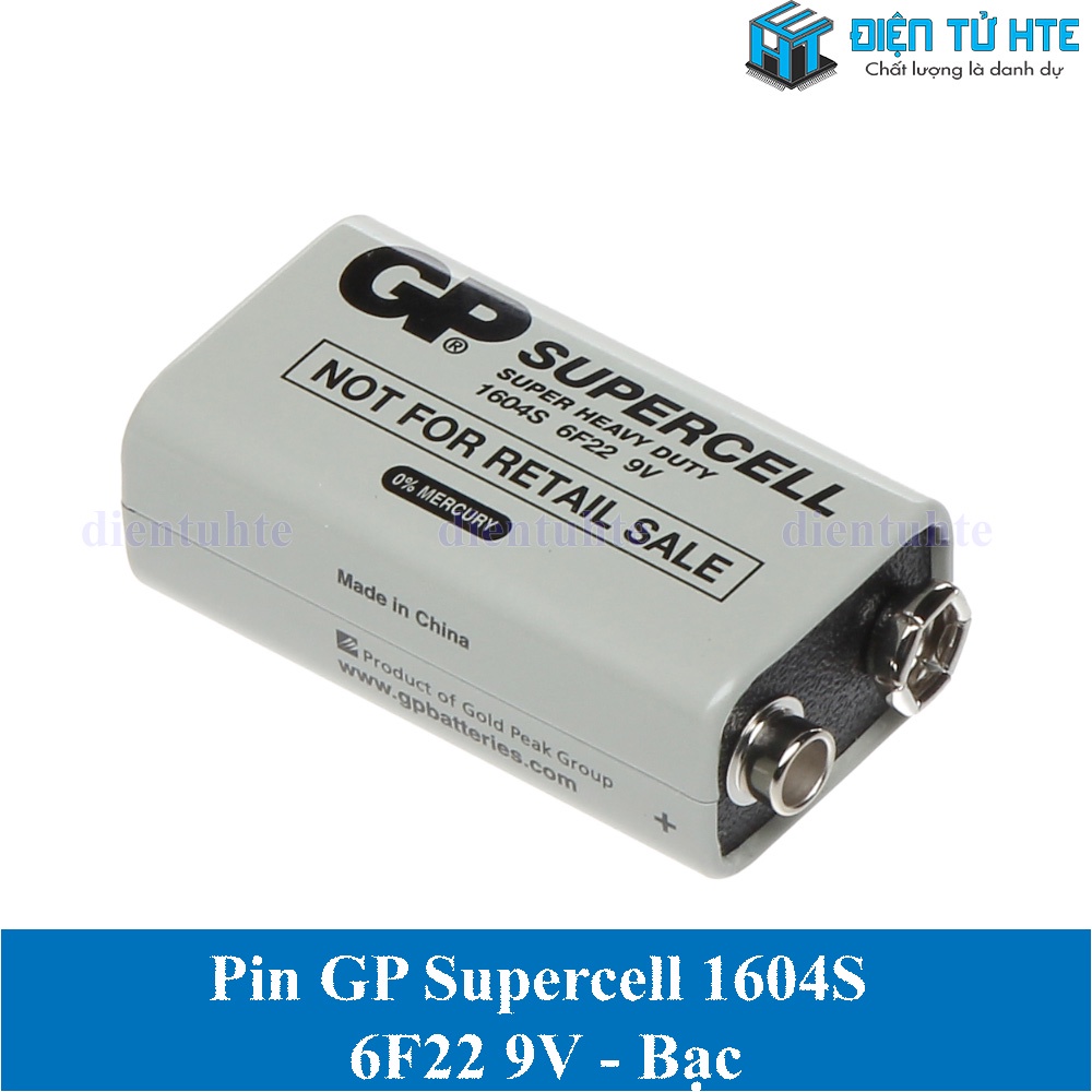 Pin vuông GP SuperCell 9V 1604S 6F22 bạc | Shopee Việt Nam