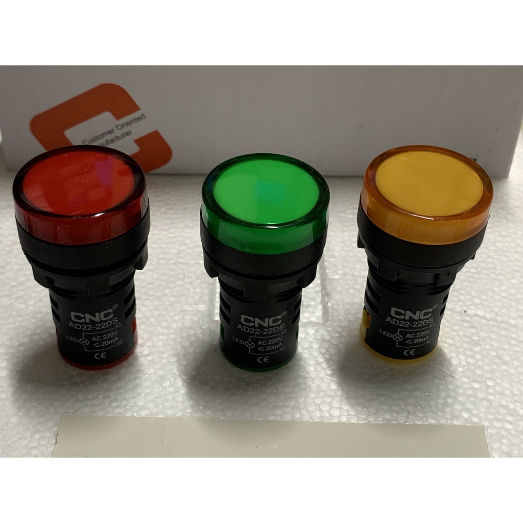 (CNC) Đèn Báo Pha Phi 22 AD22-22DS Led 3 Màu Đỏ , Vàng ,Xanh điện áp ...