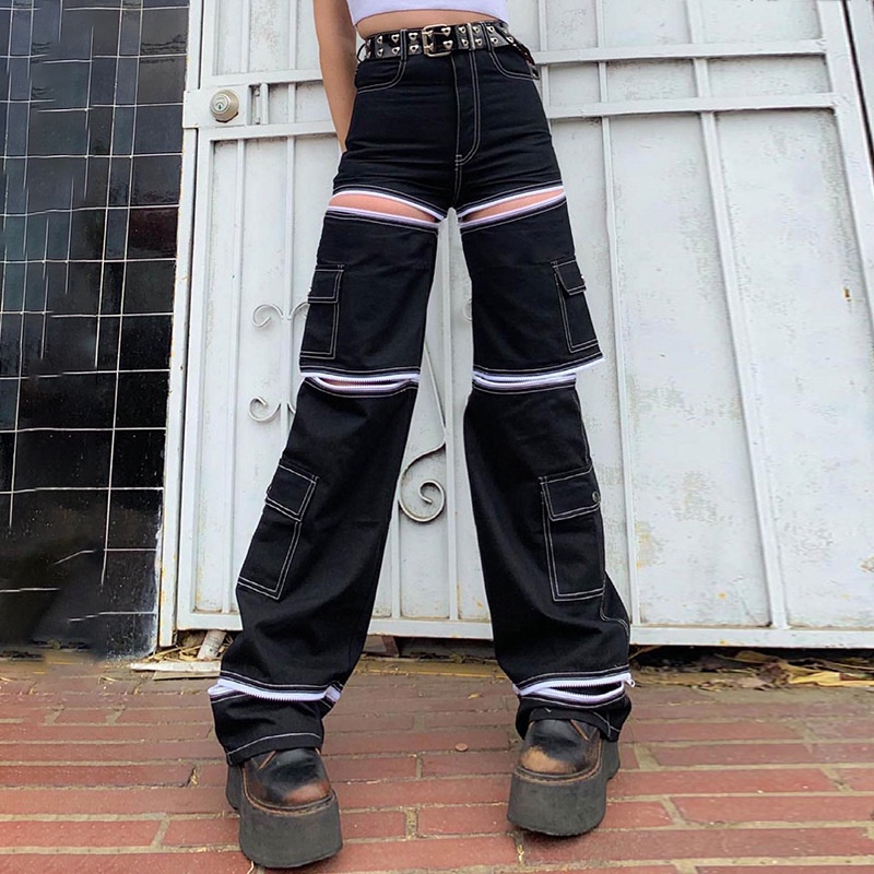 [Quần Áo Nữ Haigeer 1] Haigeer Phong Cách Mới Phân Đoạn Dây Kéo Khâu Quần Jean Độc Đáo Hợp Thời ...