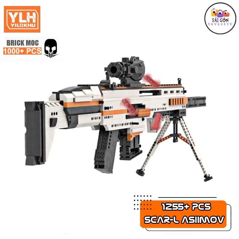Đồ Chơi Lắp Ráp Rèn Luyện Trí Tuệ Mô Hình CSGO PUBG Súng Scar-L Asiimov ...