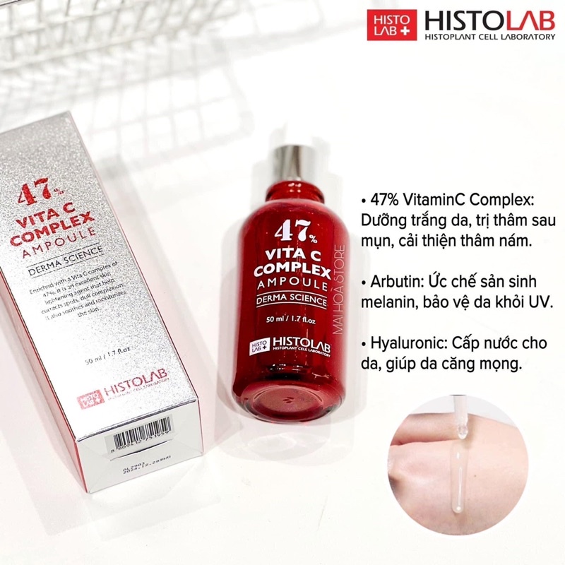 SERUM DƯỠNG TRẮNG, MỜ THÂM HISTOLAB 47% VITA C COMPLEX AMPOULE DERMA SCIENCE | Shopee Việt Nam