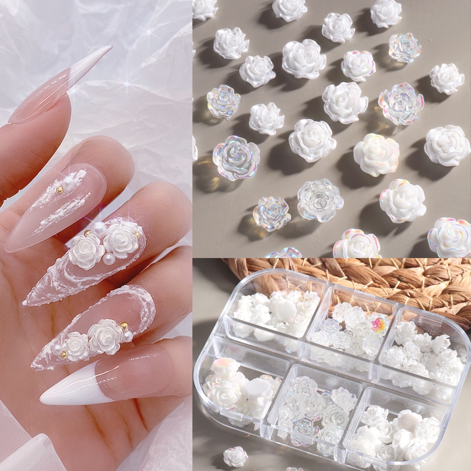 Phụ kiện trang trí móng tay BORN PRETTY hình hoa trà 3D bằng nhựa ...
